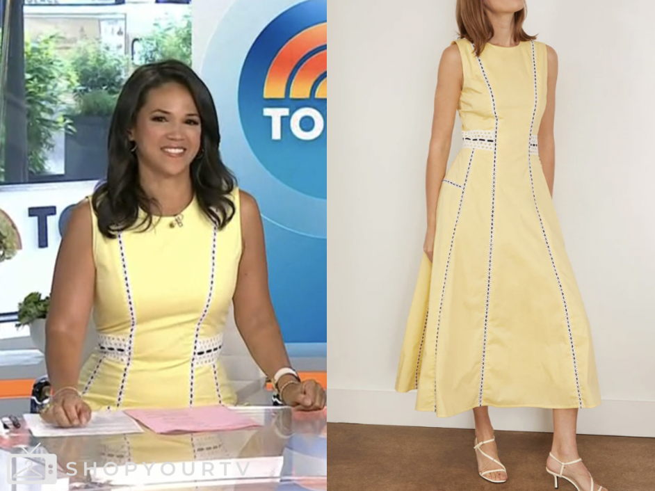 The Today Show: June 2025 Laura Jarrett's Yellow Sleeveless Midi Dress ...