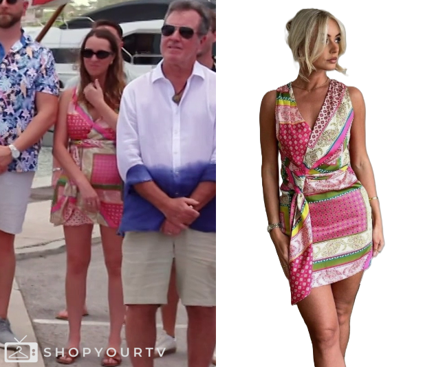 Below Deck: Season 12 Episode 5 Pink Patchwork Mini Dress | Shop Your TV