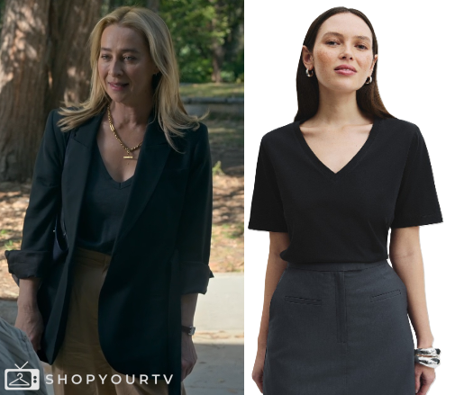 Strife: Season 2 Episode 6 Evelyn's Black V Neck | Shop Your TV