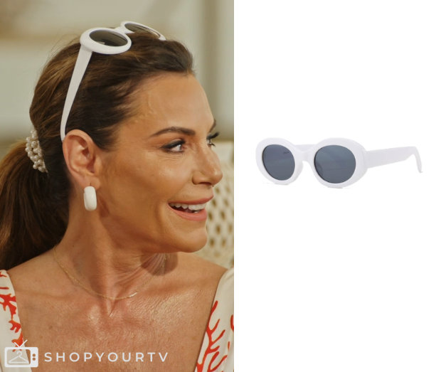 Love Hotel: Season 1 Episode 6 Luann's White Oval Sunglasses | Shop Your TV