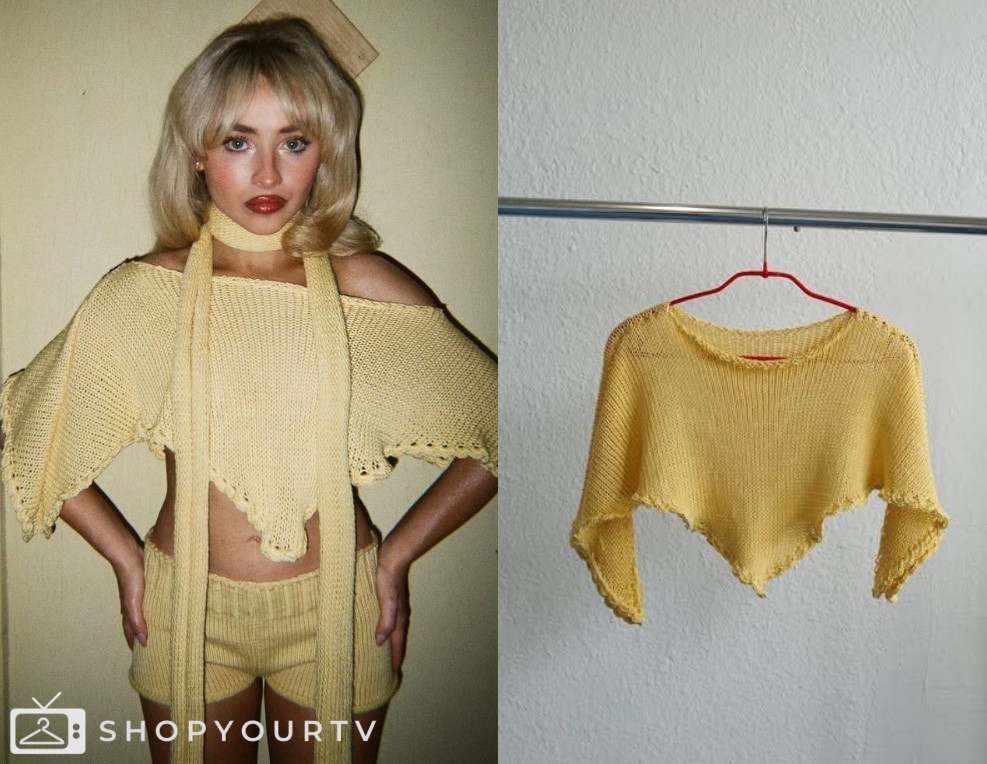 Manchild MV: Sabrina Carpenter’s Yellow Shawl | Shop Your TV