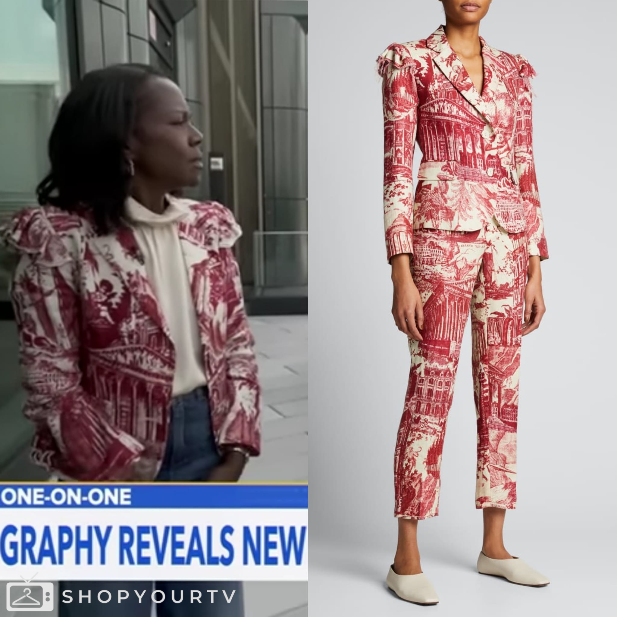 Good Morning America: July 2025 Deborah's Ruffle Cap-Sleeves Blazer ...