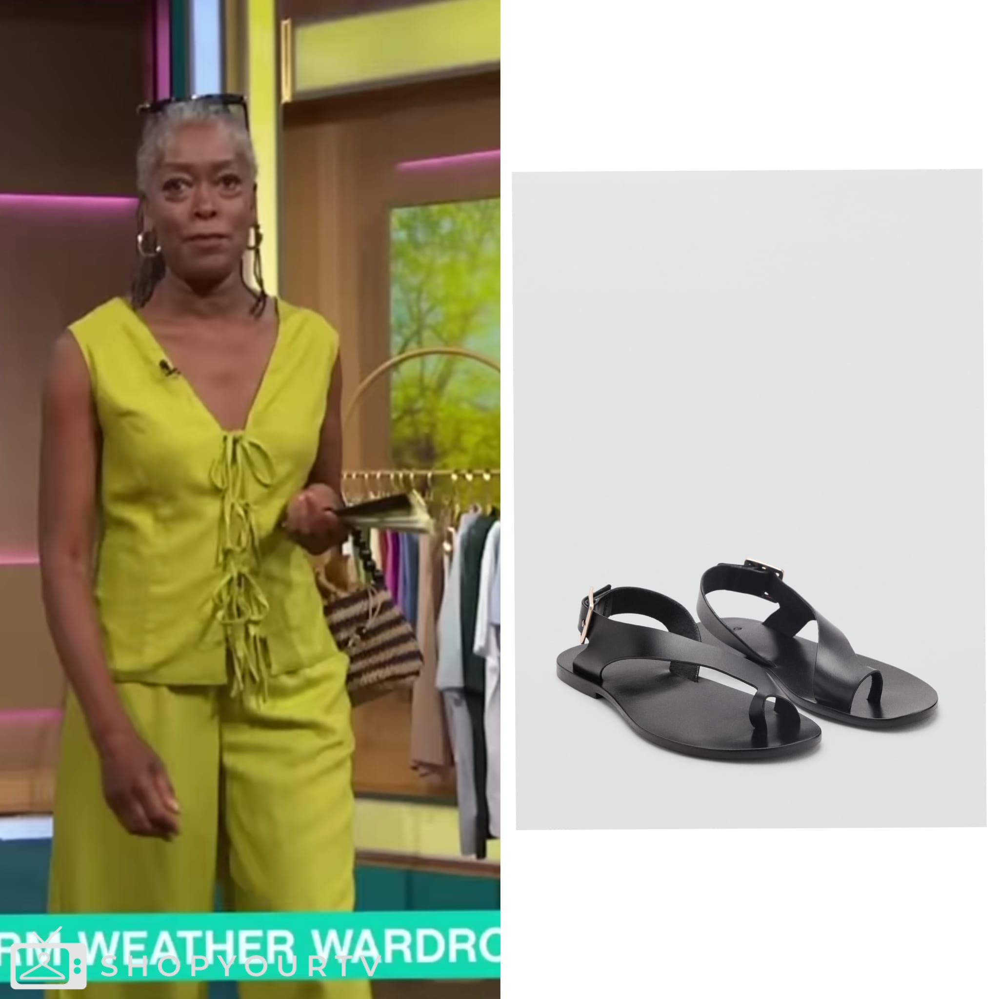 This Morning: June 2025 Black Leather sandals | Shop Your TV