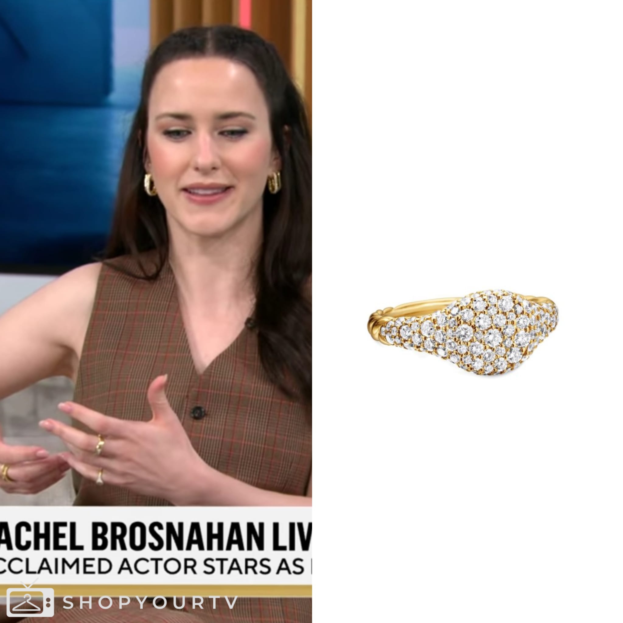 CBS Mornings: July 2025 Rachel Brosnahan’s Diamond Pinky Ring | Shop ...
