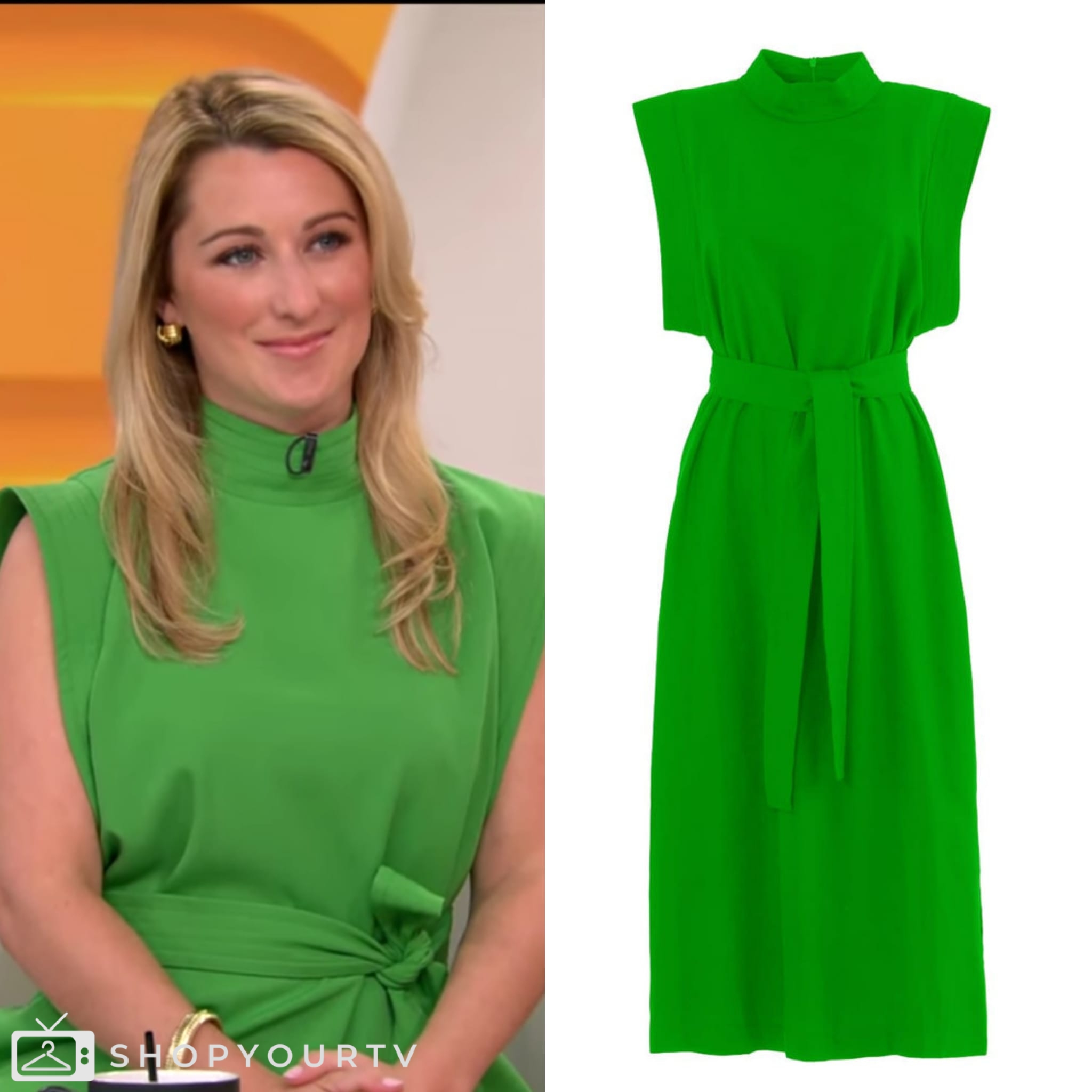 CBS Mornings: June 2025 Meg’s Green Dress With Belt | Shop Your TV