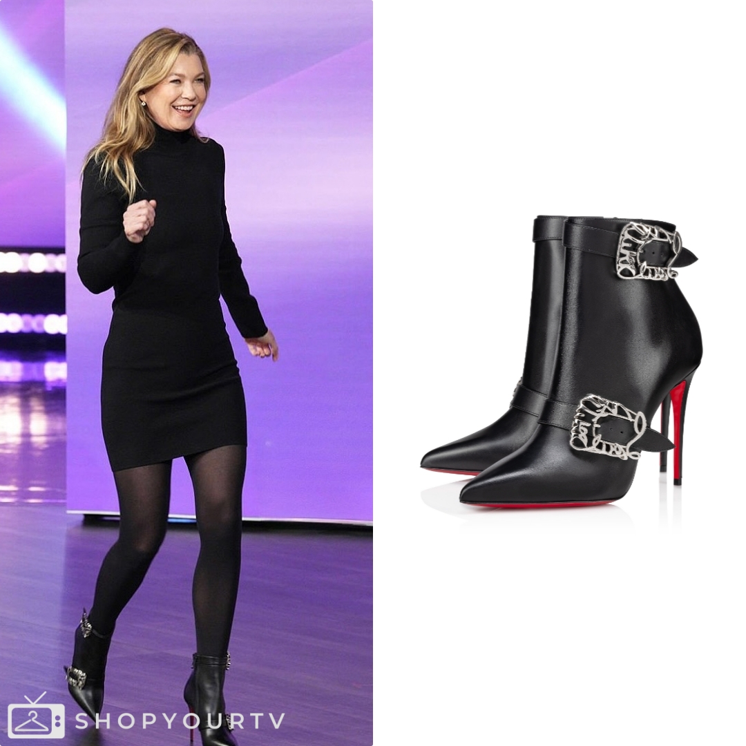 The Jennifer Hudson Show: April 2025 Ellen's Black Leather Ankle Boots ...