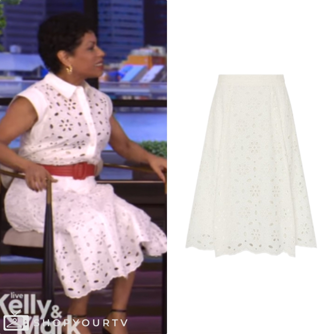 Live with Kelly and Mark: July 2025 Liza’s White Eyelet-Embroidered ...