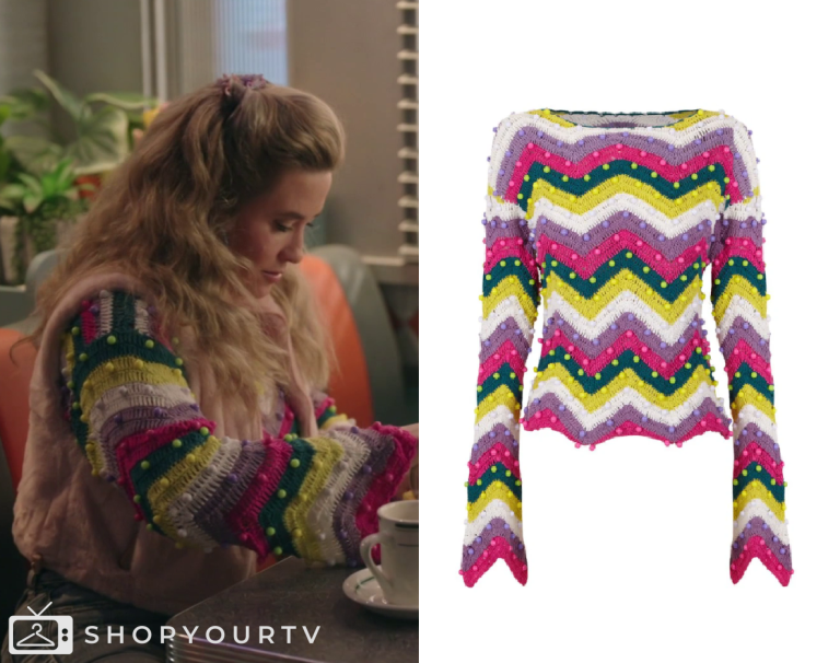 Resident Alien: Season 4 Episode 6 Judy's Pearl Studded Striped Sweater ...