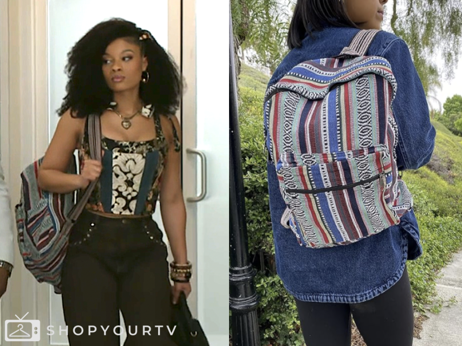 Beyond the Gates: June 2025 Eva Thomas’s Striped Backpack Bag | Shop ...