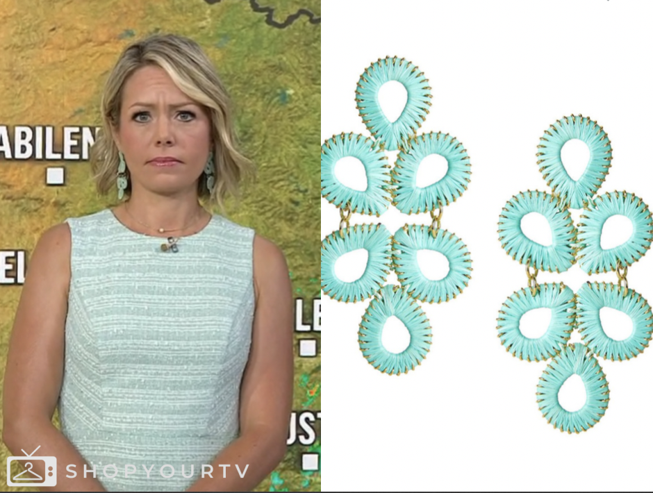 The Today Show: July 2025 Dylan Dreyer’s Green Straw Drop Earrings ...