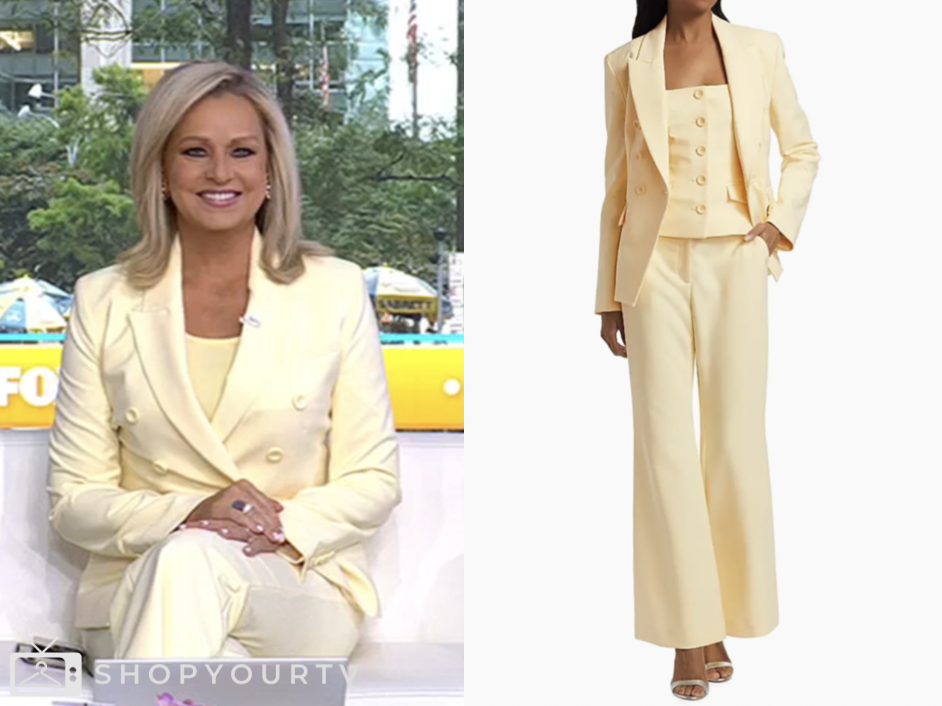 Fox and Friends: July 2025 Sandra Smith's Yellow Blazer and Pant Suit ...