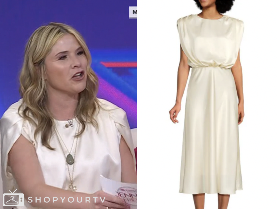 The Today Show: July 2025 Jenna Bush Hager’s Ivory Satin Midi Dress ...