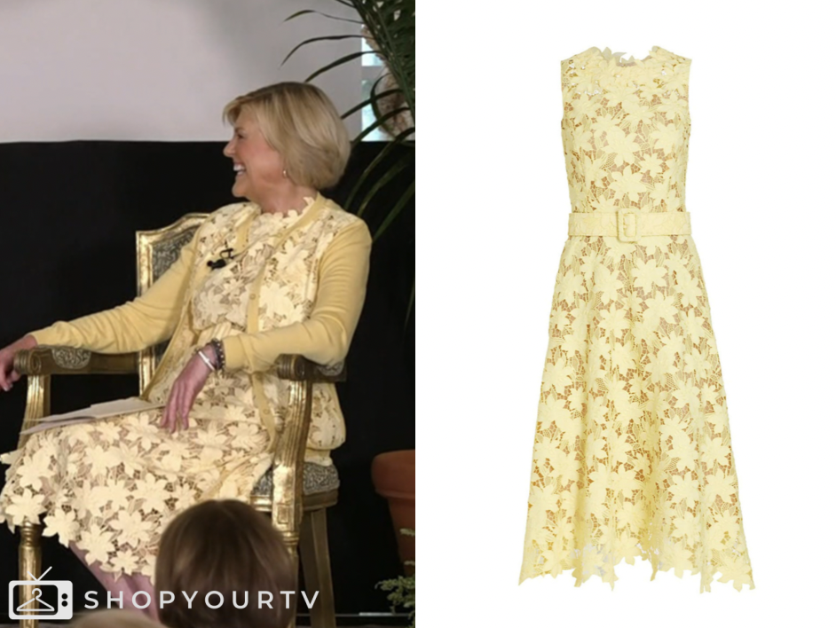 The Today Show: July 2025 Anne Thompson's Yellow Floral Lace Belted ...