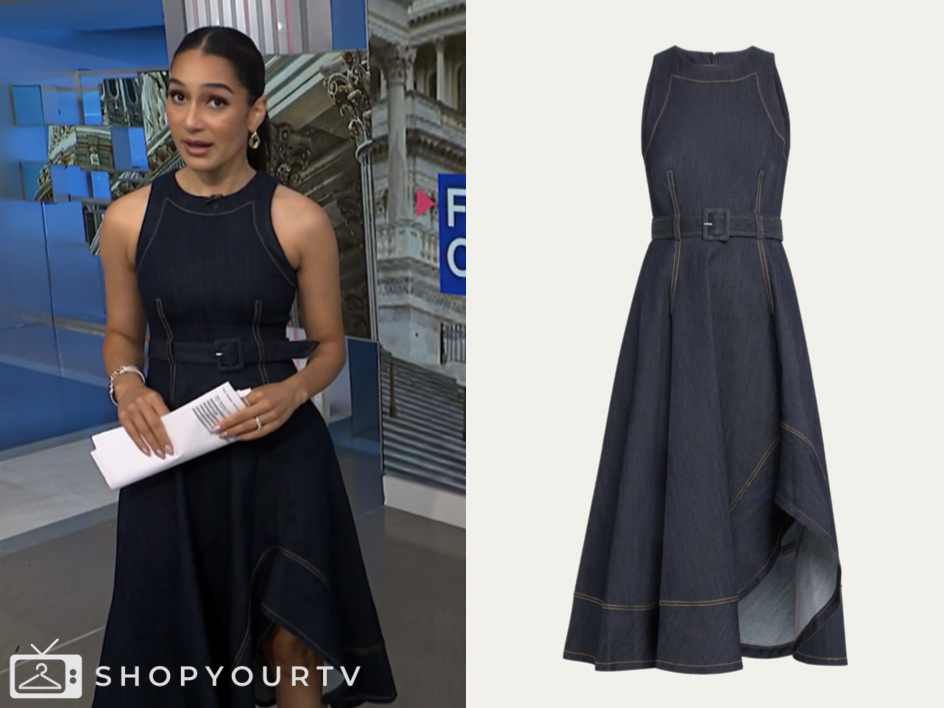NBC News Daily: July 2025 Morgan Radford’s Denim Belted Dress | Shop ...