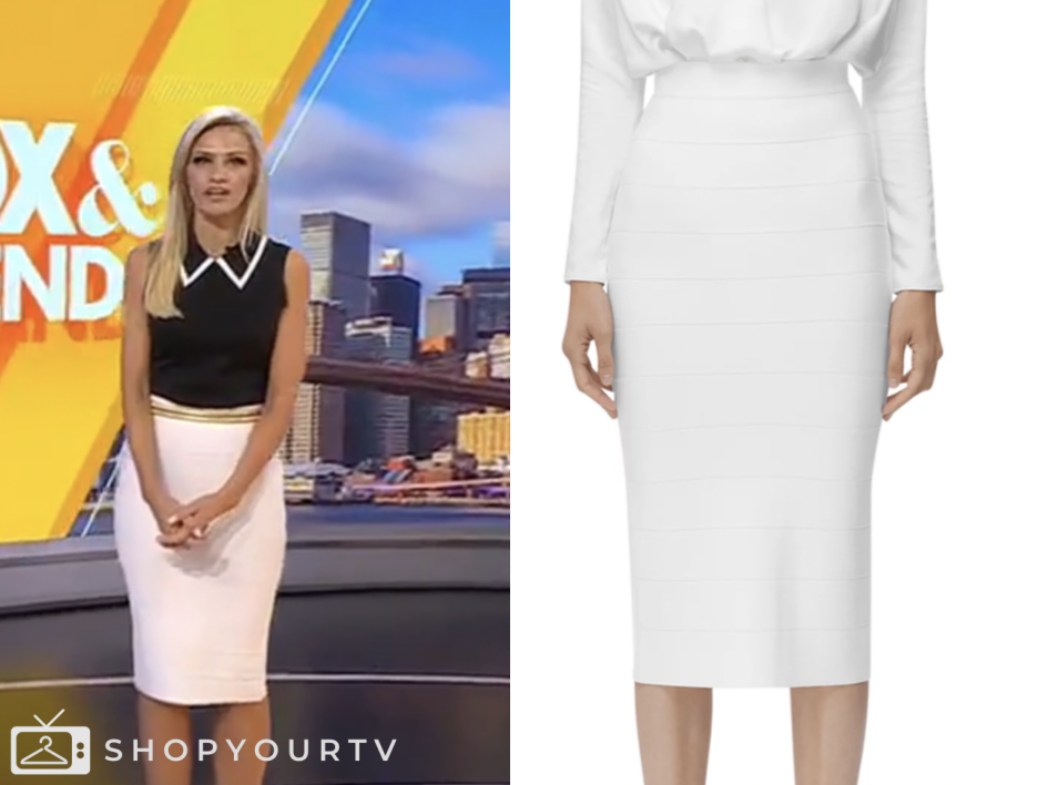 Fox and Friends: July 2025 Carley Shimkus’s White Bandage Skirt | Shop ...