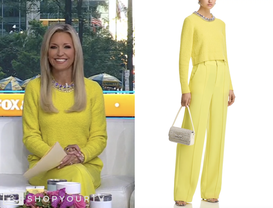Fox and Friends: July 2025 Ainsley Earhardt's Yellow Embellished ...