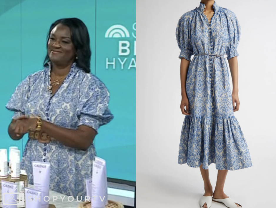 The Today Show: July 2025 Dr. Angela Lamb's Blue Printed Midi Dress ...