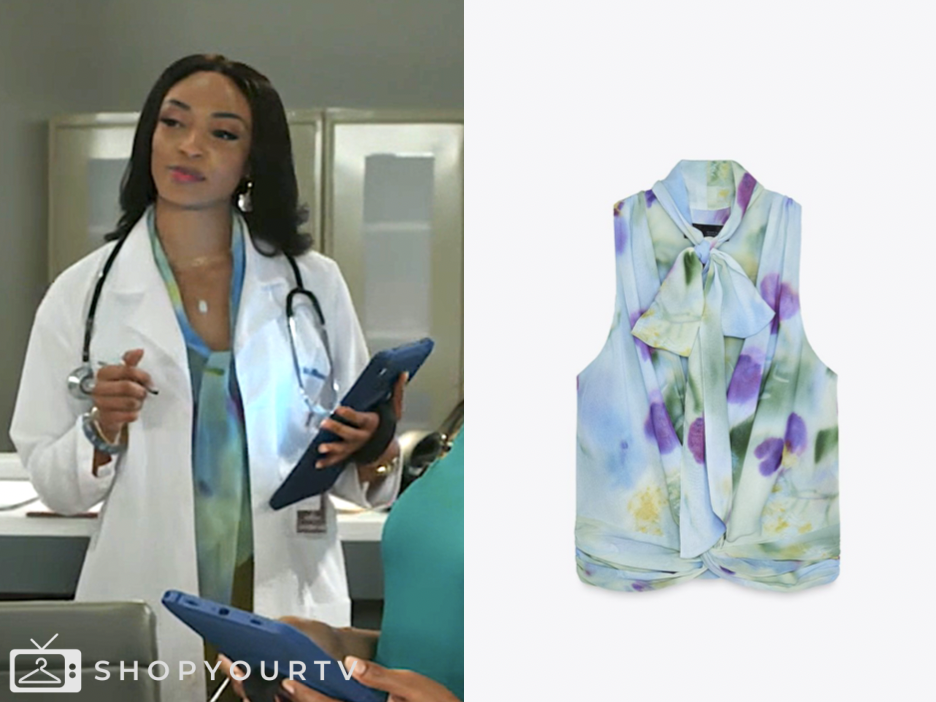 Beyond the Gates: July 2025 Madison Montgomery's Blue Printed Tie Neck ...