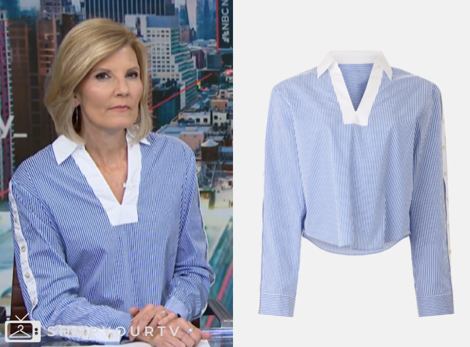 NBC News Daily: July 2025 Kate Snow's Blue and White Striped Top | Shop ...