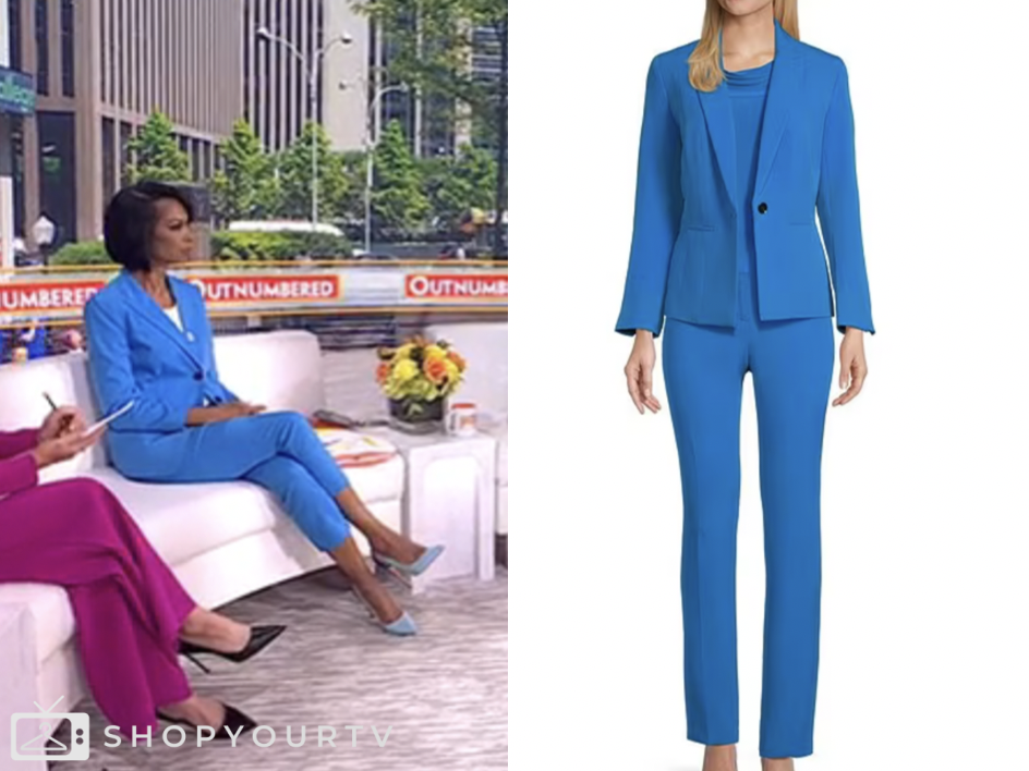 Outnumbered: July 2025 Harris Faulkner's Blue Blazer and Pant Suit ...