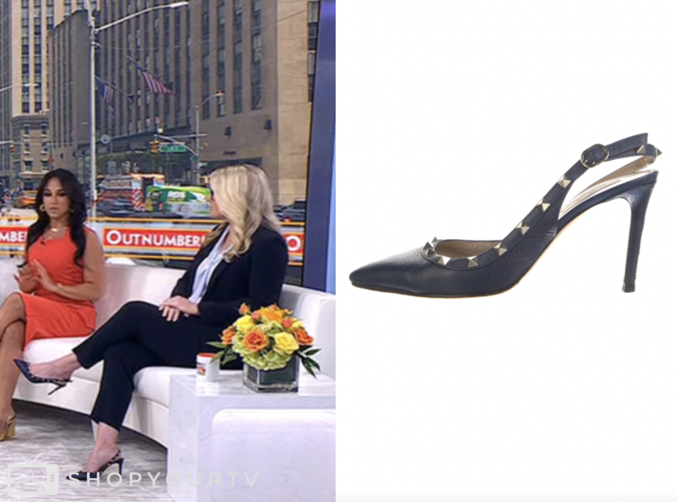 Outnumbered: July 2025 Marie Harf's Navy Blue Studded Trim Slingback ...