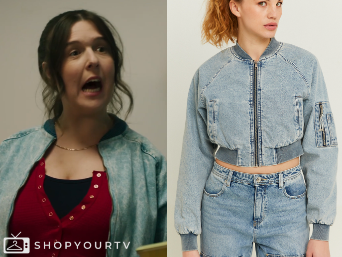 Pushers: Season 1 Episode 6 Emily's Denim Crop Jacket | Shop Your TV