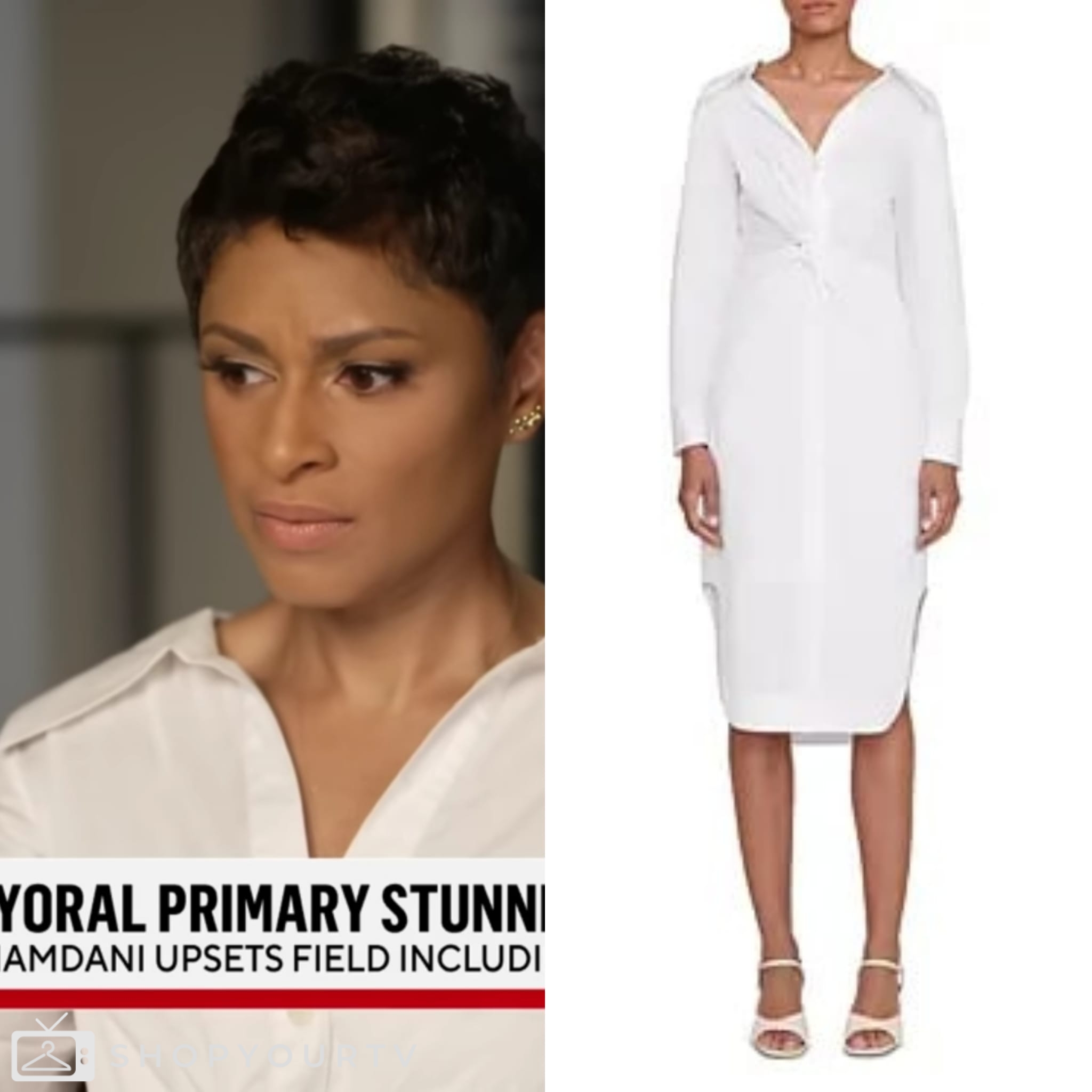 CBS Mornings: June 2025 Jericka’s White Twist Front Dress | Shop Your TV