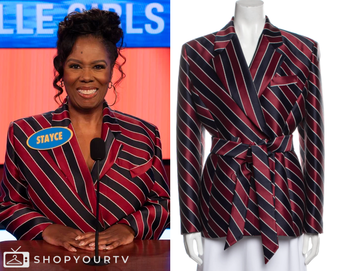 Celebrity Family Feud: Season 11 Episode 3 Stayce's Red/Black Striped ...