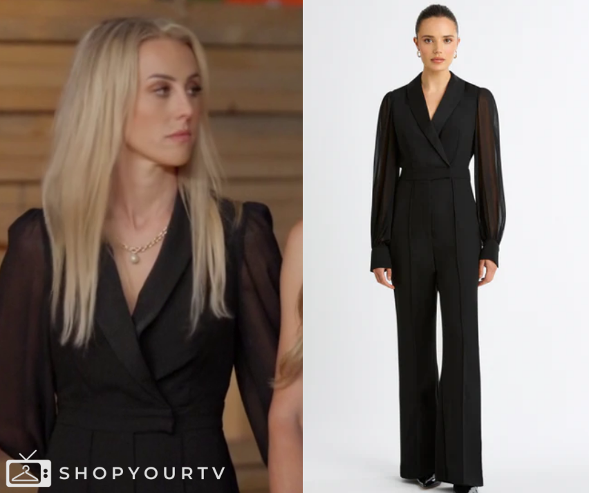 The Block AU: Season 21 Episode 5 Han's Black Sheer Sleeve Jumpsuit ...