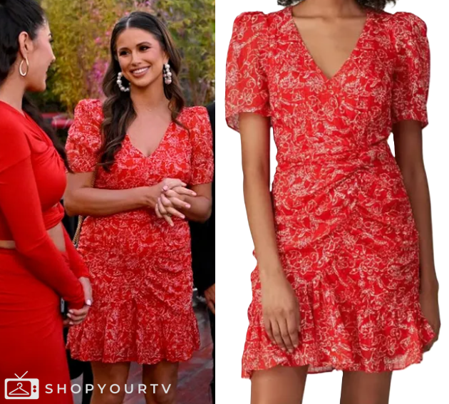 The Valley: Season 2 Episode 15 Nia's Red Floral Puff Sleeve Dress ...