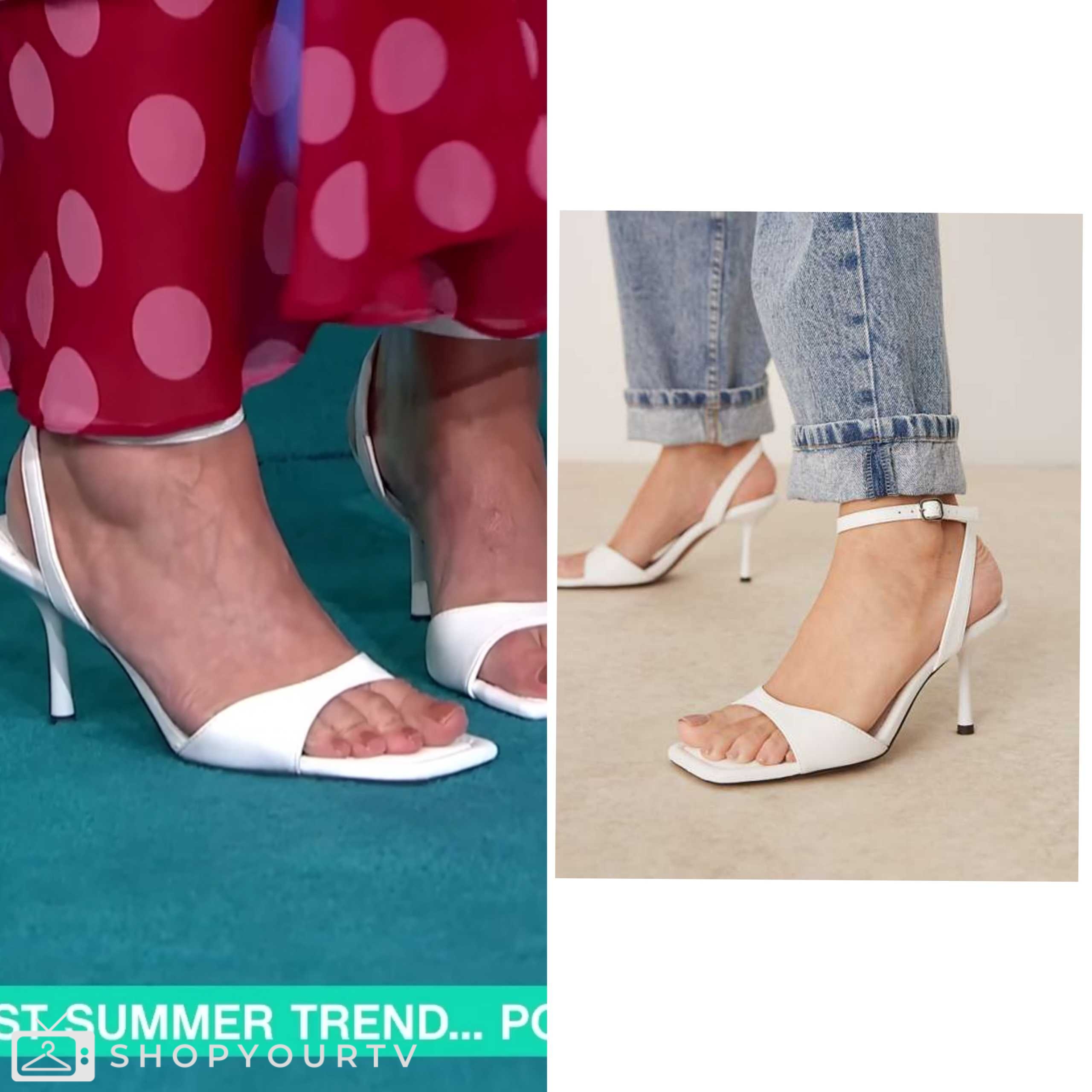 This Morning: July 2025 Jayne’s White Heeled Sandals | Shop Your TV