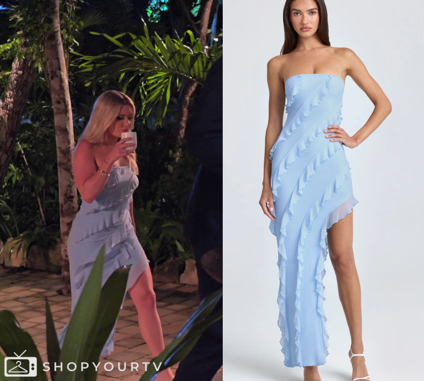 Perfect Match: Season 3 Episode 10 Hannah's Ruffled Strapless Dress ...