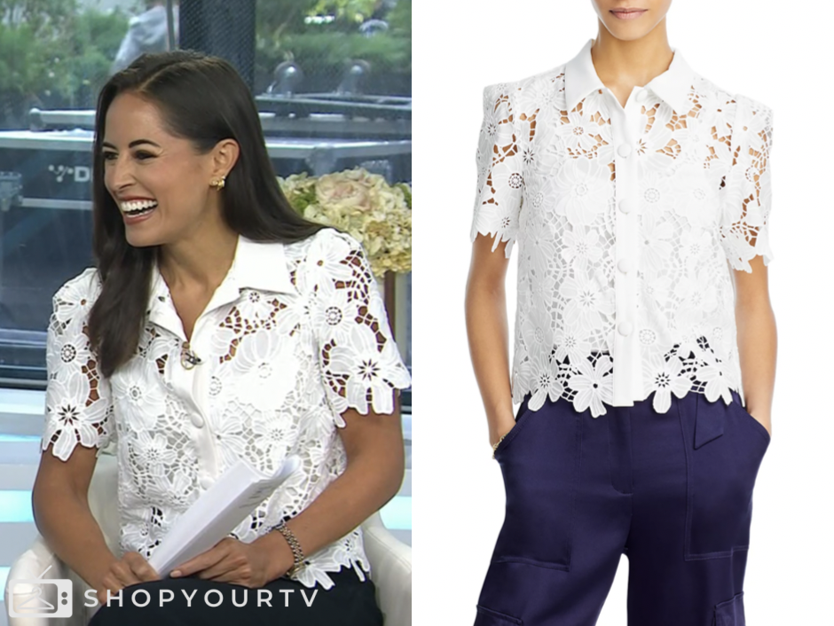 The Today Show: August 2025 Kaylee Hartung's White Lace Top | Shop Your TV