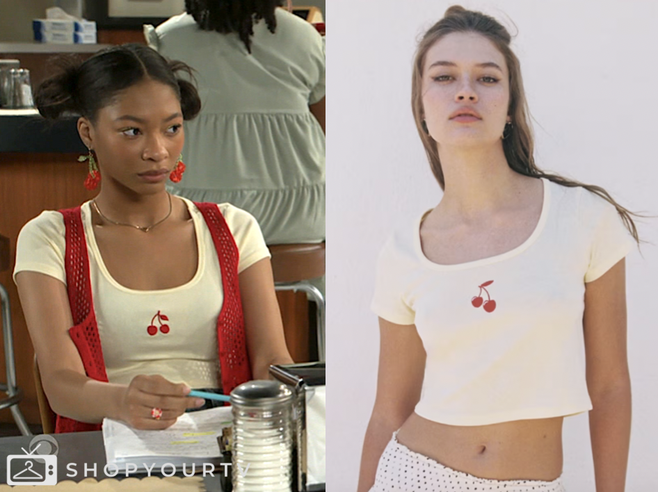 Beyond the Gates: July 2025 Jessica's Yellow Scoop Neck Cherry Tee ...