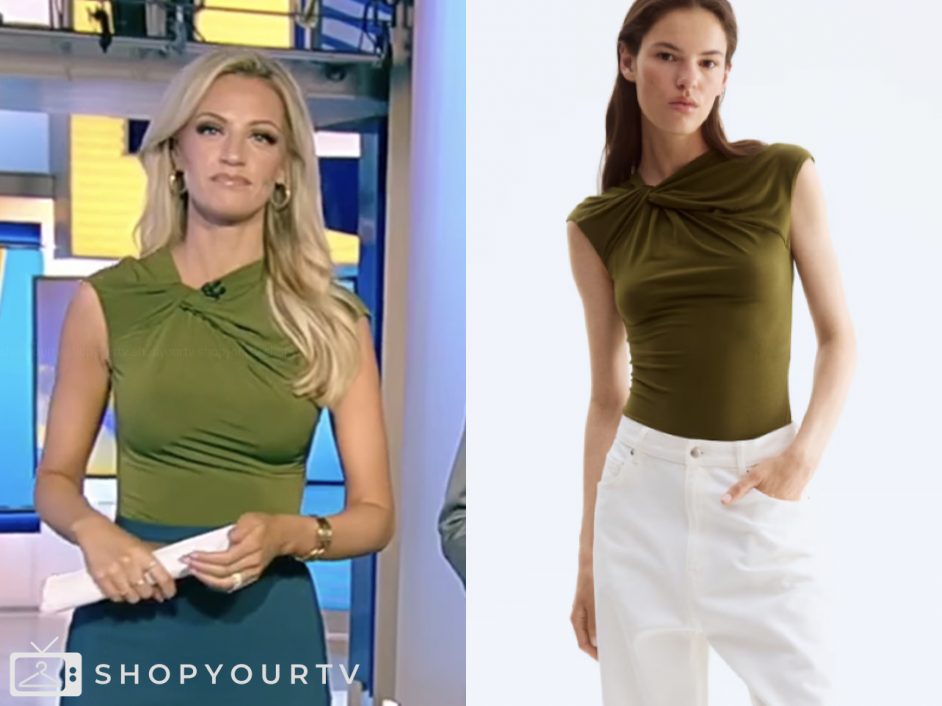Fox and Friends: August 2025 Carley Shimkus’s Olive Green Twist Knot ...