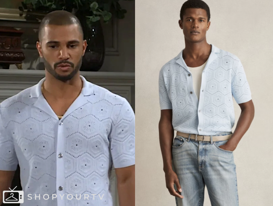 The Young and the Restless: August 2025 Holden Novak's Light Blue Knit ...