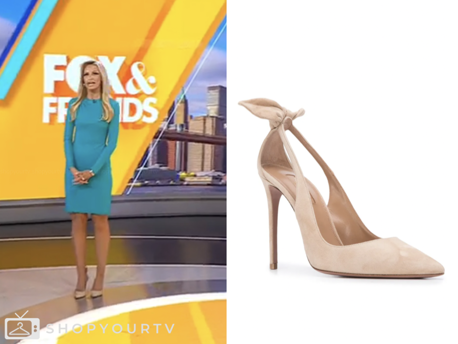 Fox and Friends: August 2025 Carley Shimkus’s Beige Bow Pumps Heels ...