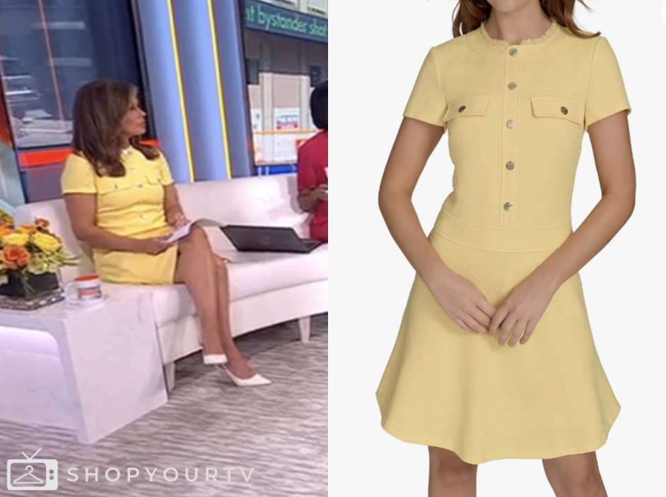 Outnumbered: August 2025 Lisa Boothe's Yellow Tweed Mini Dress | Shop ...