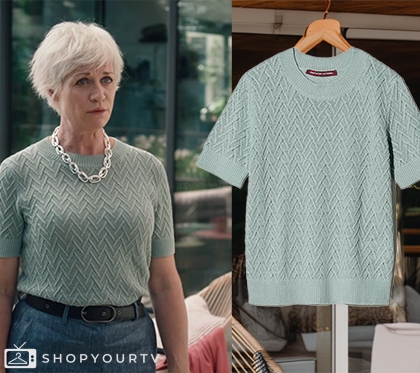 ICI TOUT COMMENCE : August 2025 Olivia's pointelle sweater in green ...