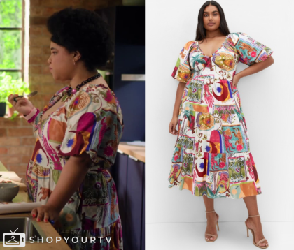 My Life is Murder: Season 5 Episode 1 Madison's Mix Print Maxi Dress ...