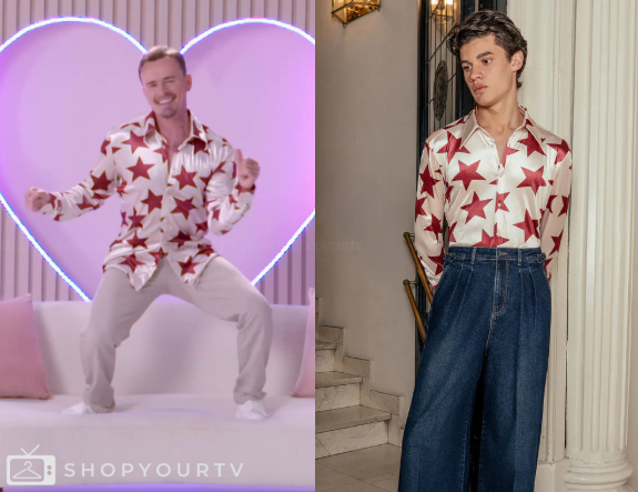 Celebs Go Dating: Season 14 Episode 8 Jon Lee's Red & White Star Print ...