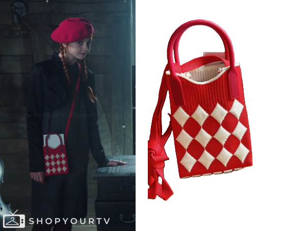 Wednesday: Season 2 Episode 4 Agnes' Red & White Diamond Print Handbag ...
