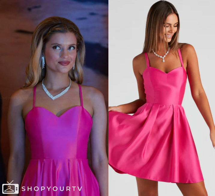 Motorheads: Season 1 Alicia's Pink Sweatheart Neckline Dress | Shop Your TV