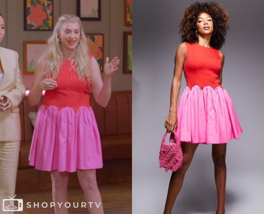 Celebs Go Dating: Season 14 Episode 9 Anna's Pink/Red Scallop Waist ...