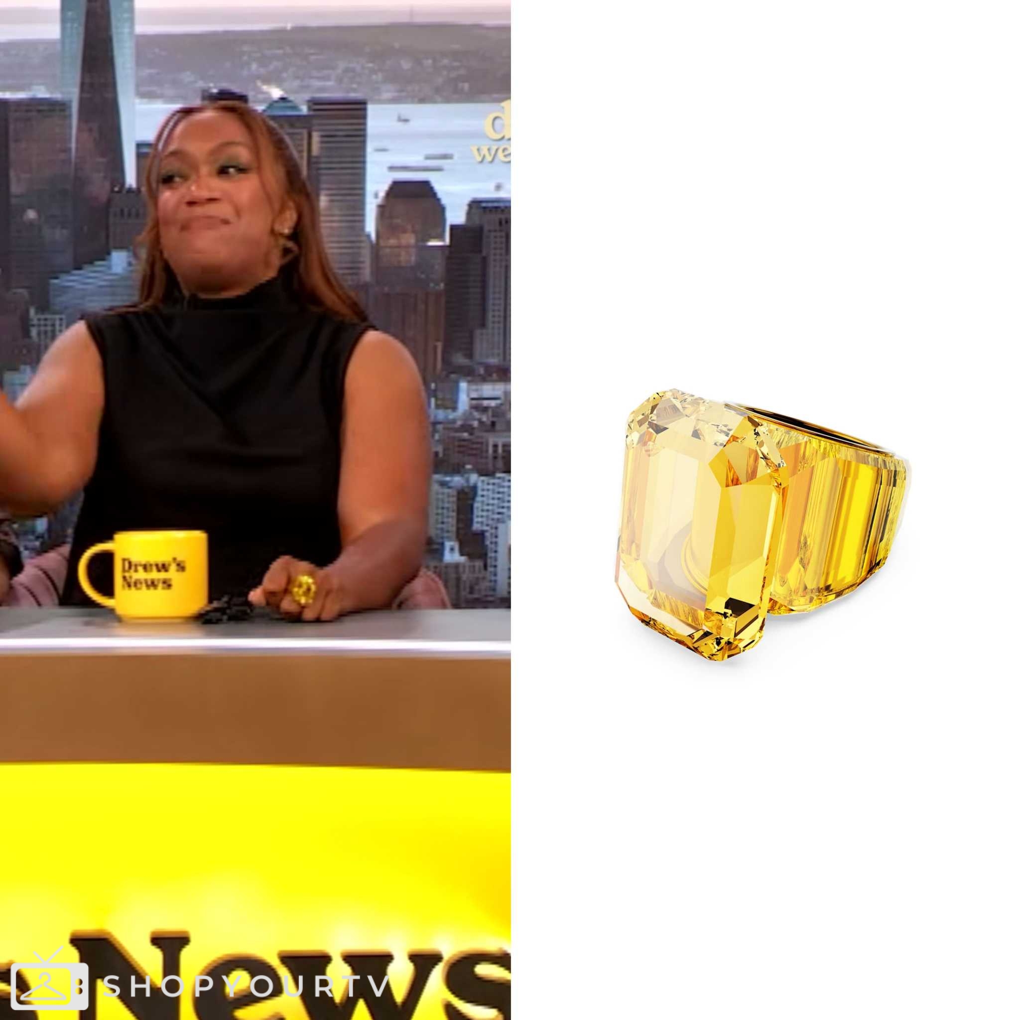 Drew Barrymore Show: September 2025 Sunny’s Yellow Cocktail Ring | Shop ...