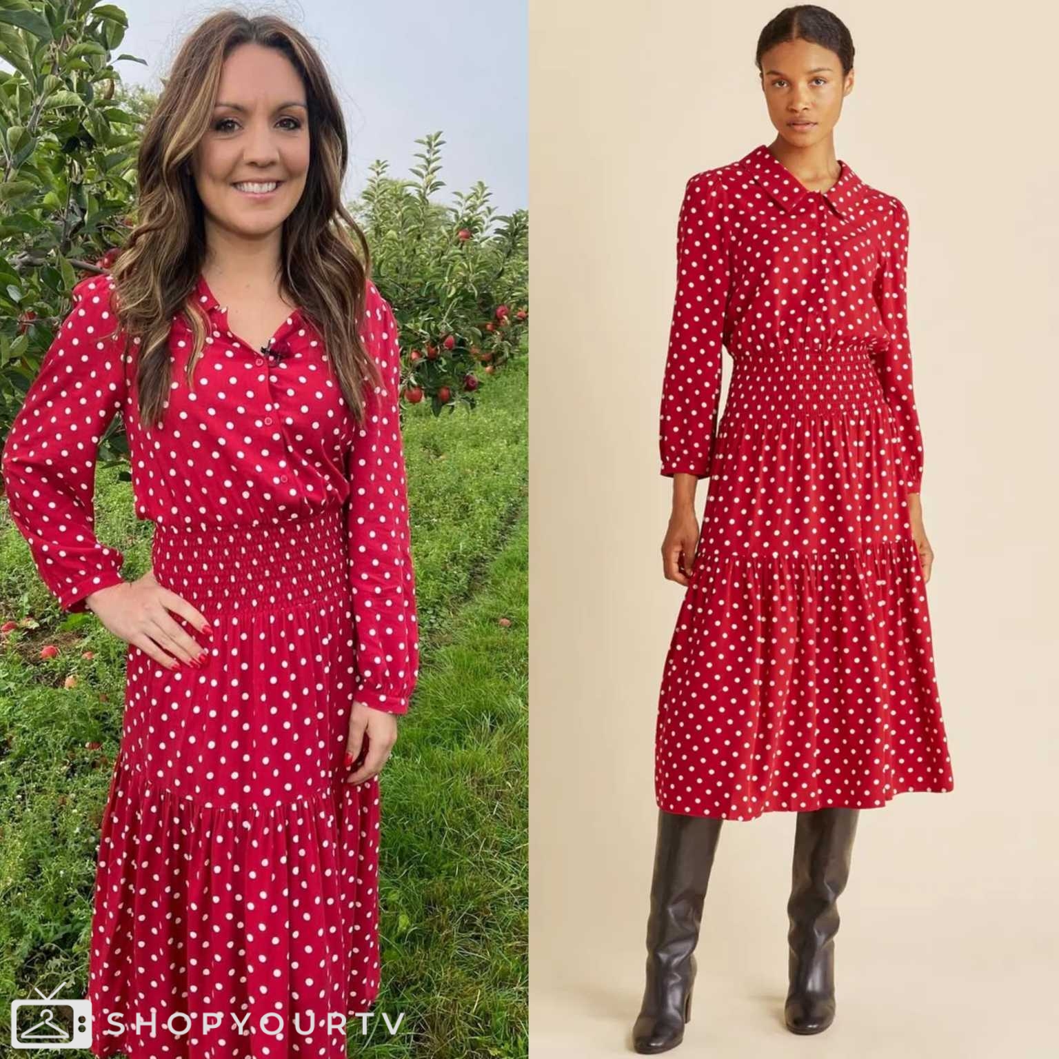 Good Morning Britain: September 2025 Laura’s Red Polka Dot Dress | Shop ...