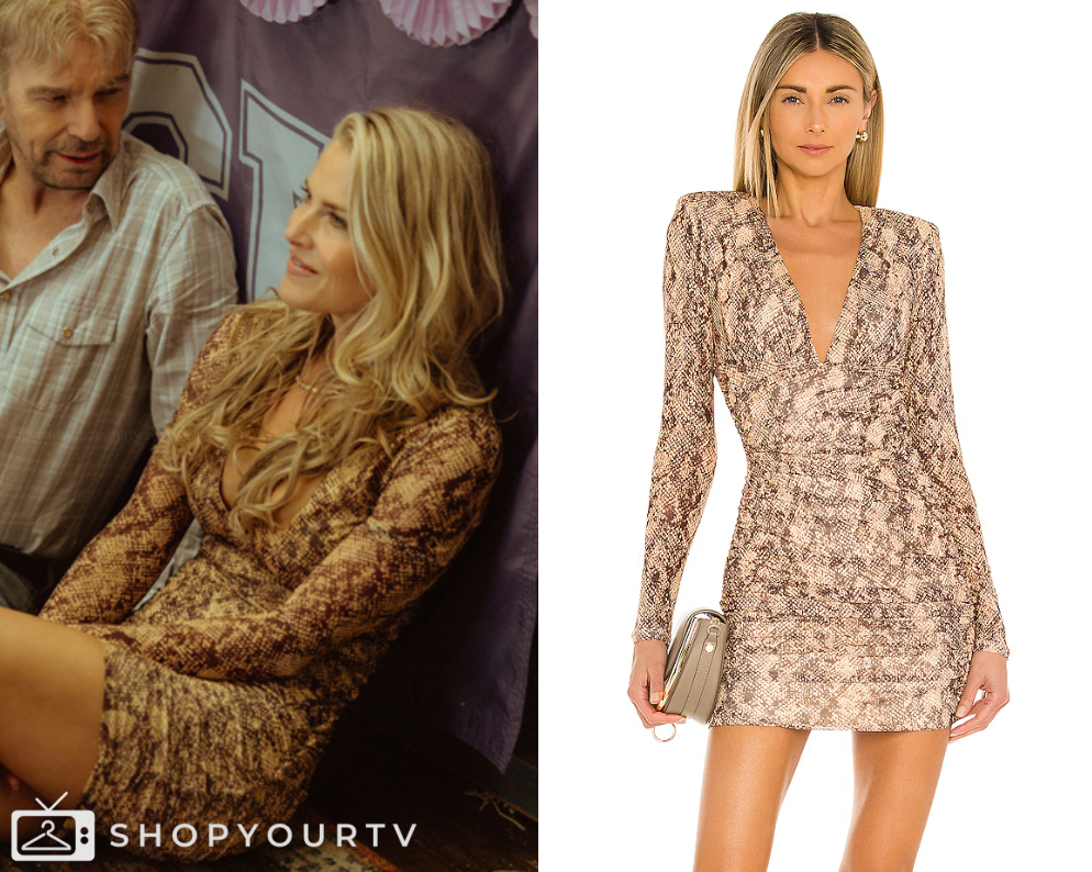Landman: Season 2 Episode 1 Angelas Snake Mini Dress | Shop Your TV