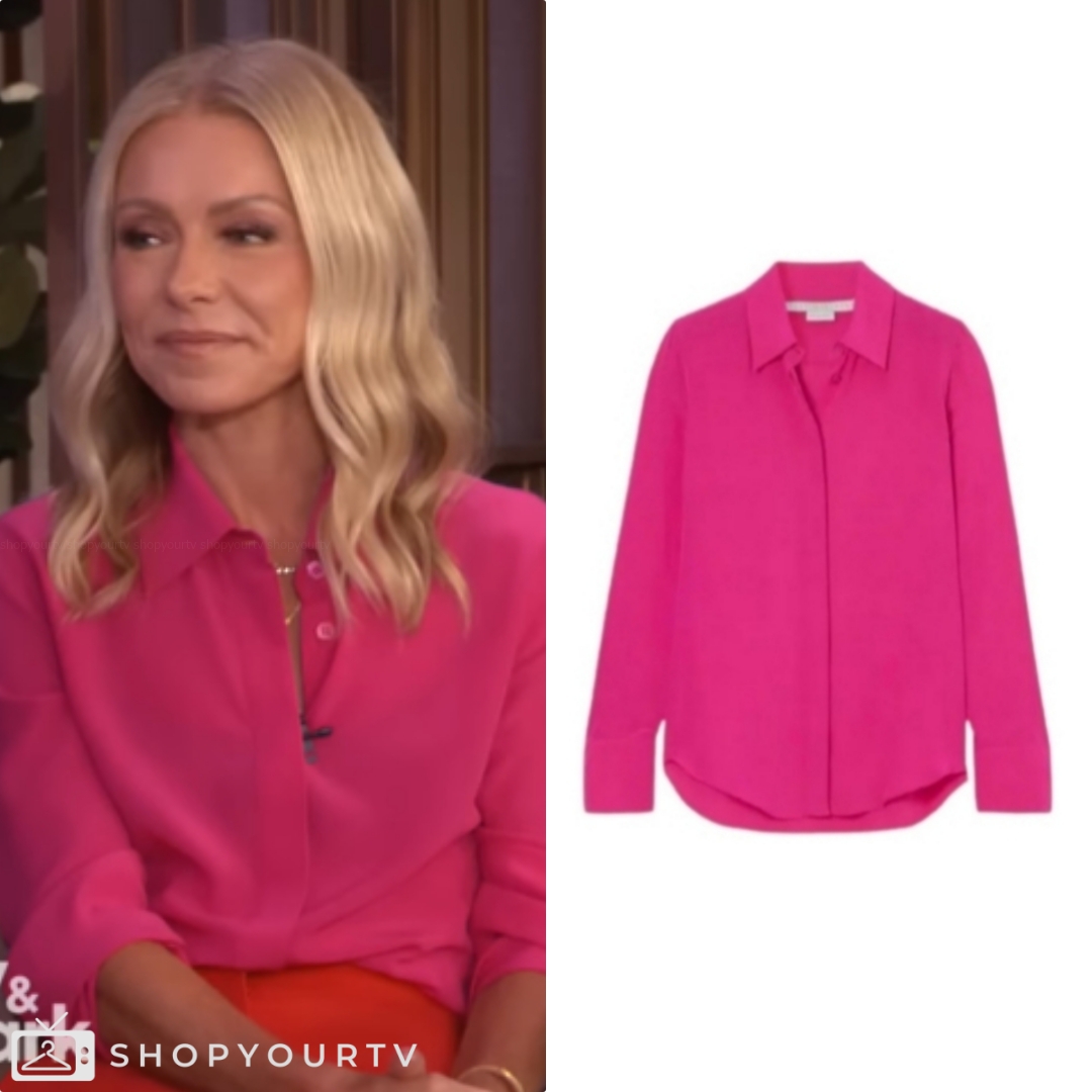 Live with Kelly and Mark: September 2025 Kelly’s Fuchsia Silk Shirt ...