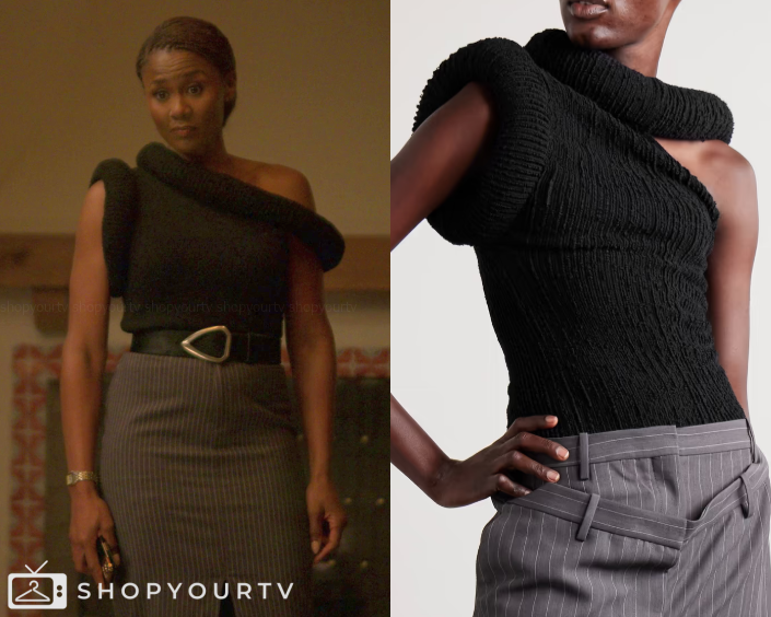 Reasonable Doubt: Season 3 Episode 2 Black One Shoulder Top | Shop Your TV