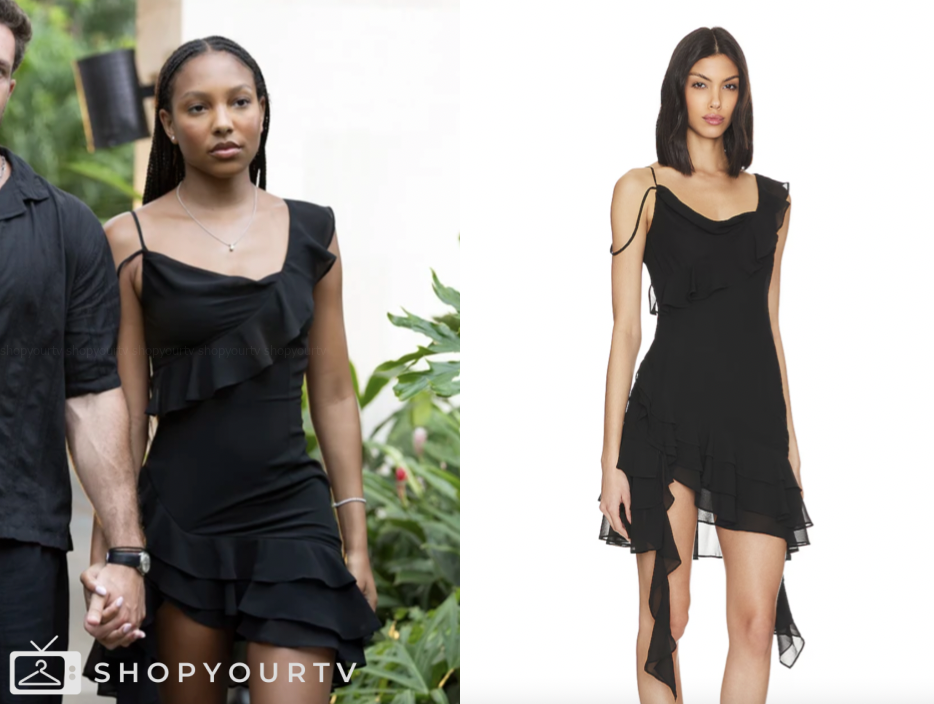 Bachelor in Paradise: Season 10 Episode 10 Finale Bailey Brown's Black Ruffle Dress | Shop Your TV